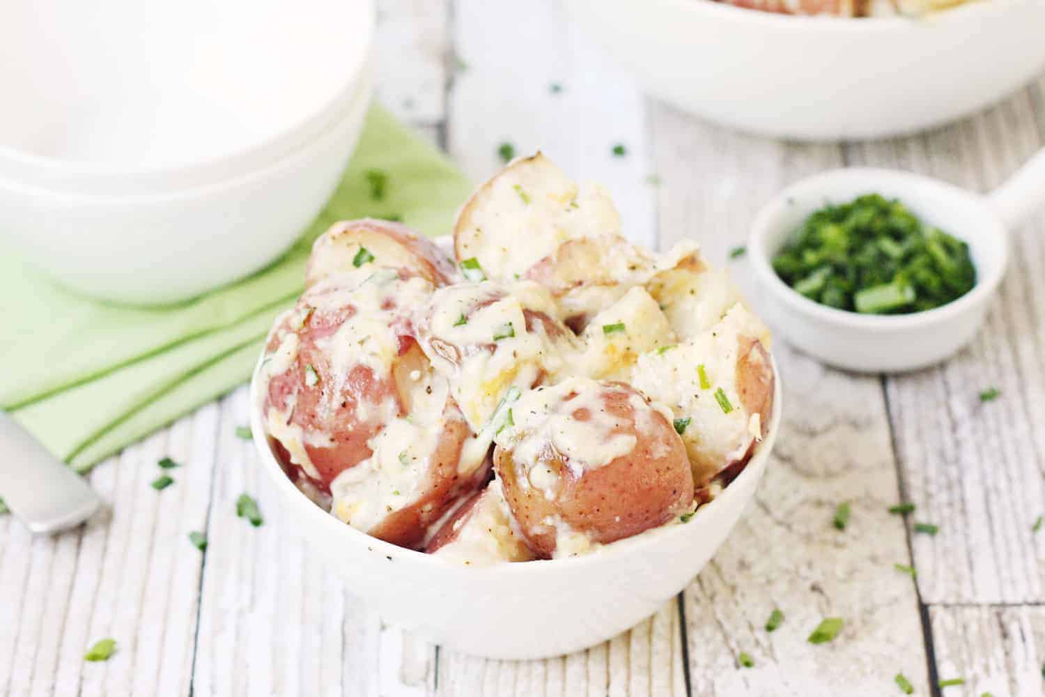 Easy & Delicious Crock Pot Ranch Potatoes - Half-Scratched